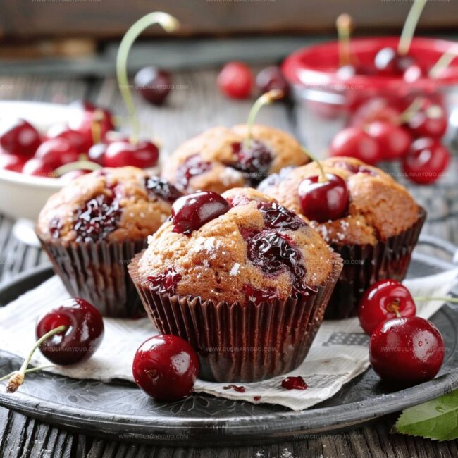 Tangy Sour Cherry Muffins Recipe: A Sweet Morning Treat - Culinary Duo