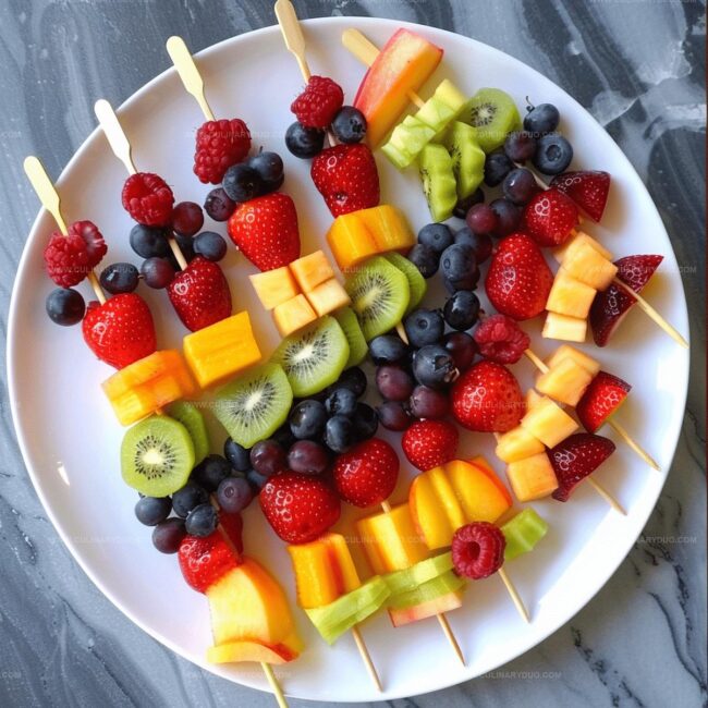 The Cheerful Rainbow Fruit Kabobs Recipe Everyone Loves - Culinary Duo